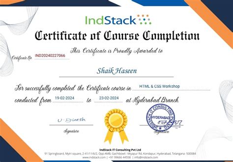 Haseen Shaik On Linkedin Html Css Html Css Workshop Certification