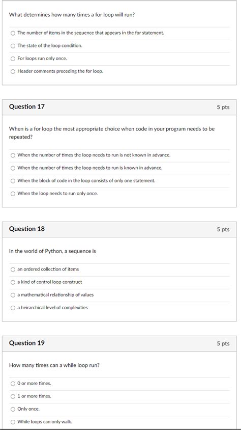 Solved What Determines How Many Times A For Loop Will Run Chegg