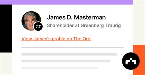 James D Masterman Shareholder At Greenberg Traurig The Org
