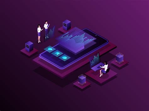 Marketing Analytics Isometric Illustration Dark Gradient Suitable For Mobile App Website
