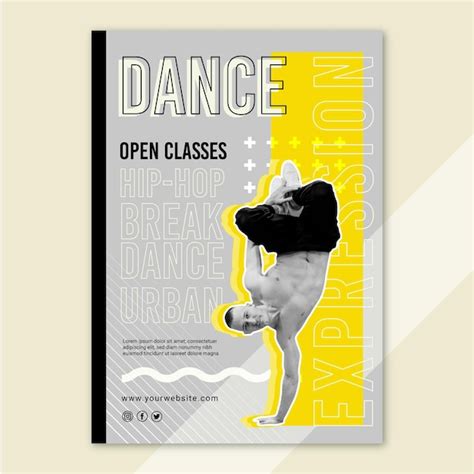 Premium Vector Dancing Open Classes Vertical Flyer Template