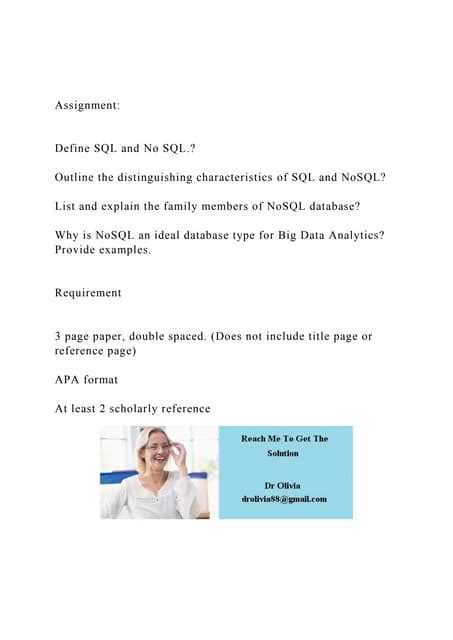 Assignmentdefine Sql And No Sqloutline The Distingudocx