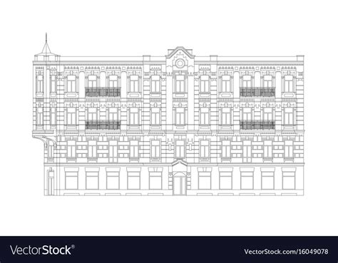 Facade Classical Building Royalty Free Vector Image