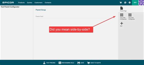 Display Nested Configurators Horizontally Cpq Kbmax Epicor User