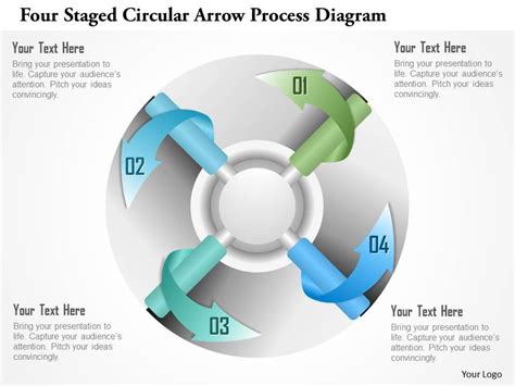 Four Staged Circular Arrow Process Diagram Powerpoint Template Template Presentation