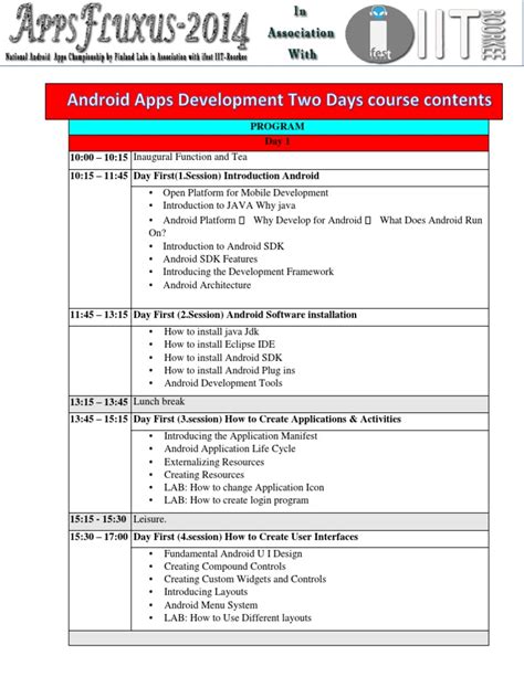 Tentative Schedule | PDF | Android (Operating System) | Software ...