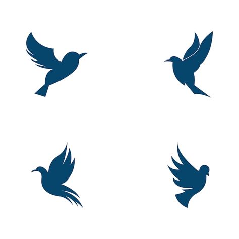 카나리아 버드 심플한 로고 디자인 프리미엄 벡터