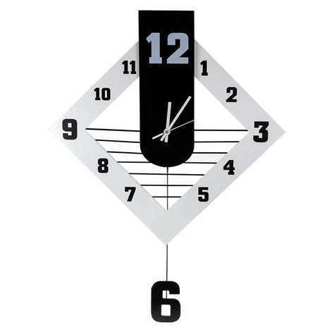 Стенен часовник с махало Черно и бяло За Механата