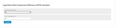Lmtd Logarithmic Mean Temperature Difference Calculator