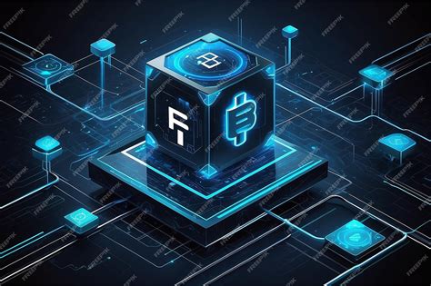 premium photo futuristic blockchain technology cryptography