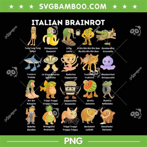 Italian Brainrot Meme Png Brainrot All Characters Png