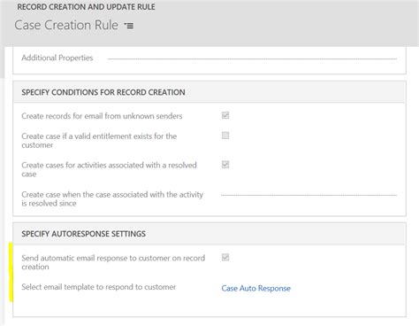 dynamics 365 record creation and update rules to convert email to case