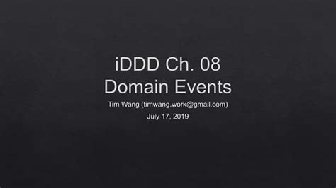 Iddd Ch 08 Domain Event Ppt
