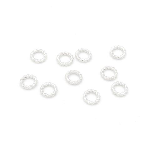 Coiled Binding Rings 6 Mm Made Of Brass In Silver Colors 10 Pieces From