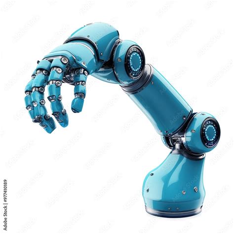 Robot Arm Programming Interface Isolated On White Background Focusing