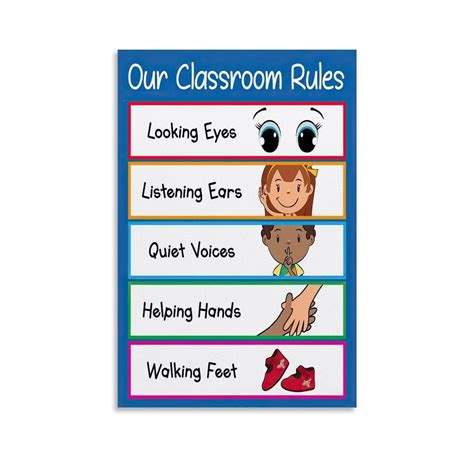 Kindergarten Classroom Rules Posters Class Management Education Posters Aesthetic Wall Art