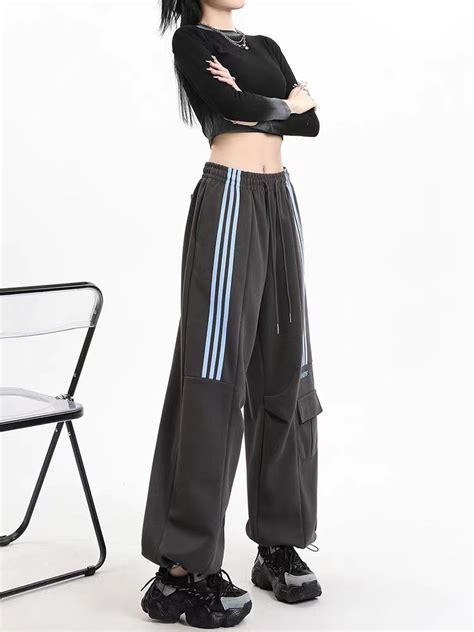 กางเกงขายาวผู้หญิง กางเกงเอวสูงเวอร์ชั่นเกาหลี เอวยางยืด เชือกที่เอว Trendy Lady Thaipick