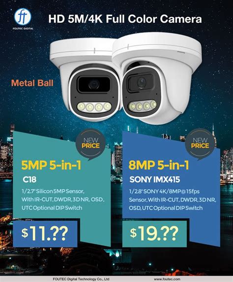 Foutec Hd 5mp And 4k Full Color Metal Ball Camera Iris Hong