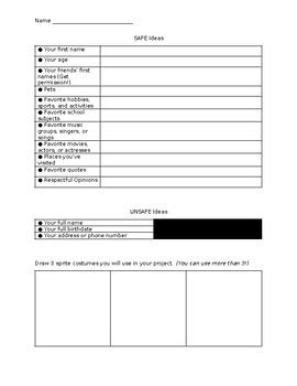 Code Org Course E All About Me Planning Page By Craftyteacherlady