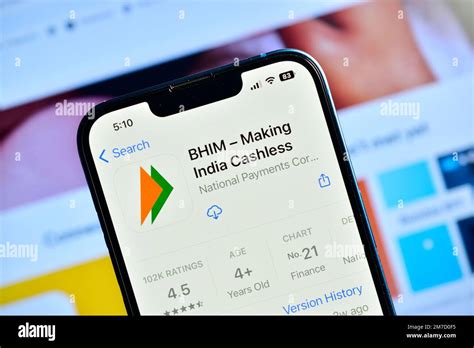 New Delhi India January 07 2023 Bhim App On Phone Used To Pay And Recive Payment Through
