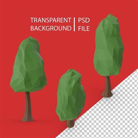 Premium Psd Polygonal Tree Png