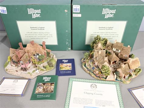 2 Large Boxed Lilliput Lane Models Oakwood Smithy And Chipping Coombe