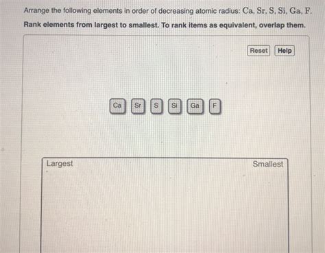 Solved Arrange The Following Elements In Order Of Decreasing