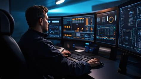 A Skilled Analyst Is Intensely Focused On Several Large Computer
