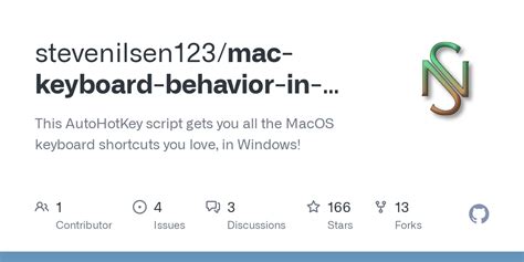 Github Stevenilsen123mac Keyboard Behavior In Windows This Autohotkey Script Gets You All