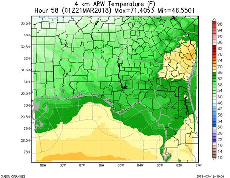 Wrf Arw 4km 2 Meter Temperature Loop