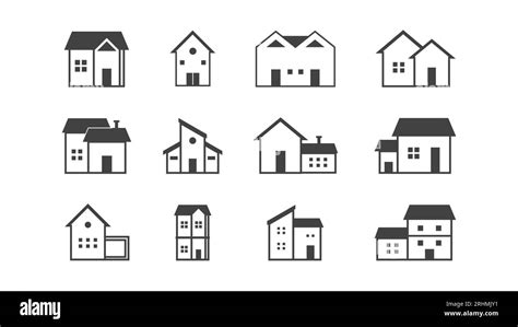 Modern Residential Structure Vector Icons A Sleek And Simple Set For
