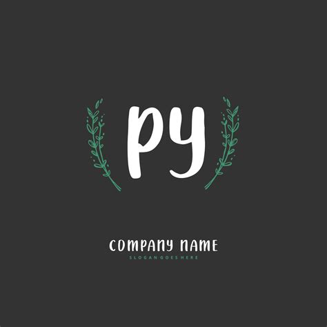 PY Initial Handwriting And Signature Logo Design With Circle Beautiful Design Handwritten Logo