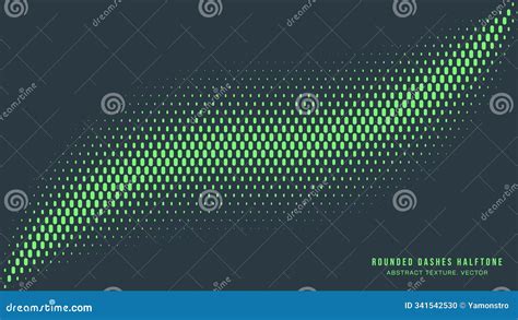 Rounded Dashes Halftone Pattern Smooth Wavy Border Vector Turquoise Abstraction Stock