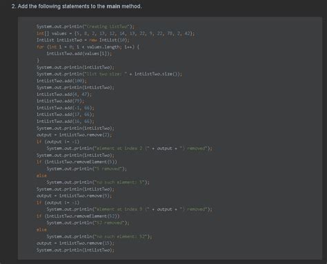 solved 1 add the following code to the main method public