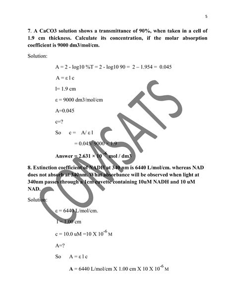 beer lambert law solved problems pdf