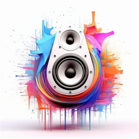 Algorithmic Art Speaker Isolated On White Background Image Stock