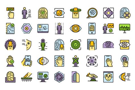 Biometric Authentication Icons Vector Graphic By Ylivdesign · Creative