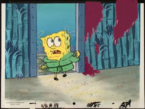 Spongebob Animation Cel Robe Original Background Art Sep 22 2010 Universal Live In Il