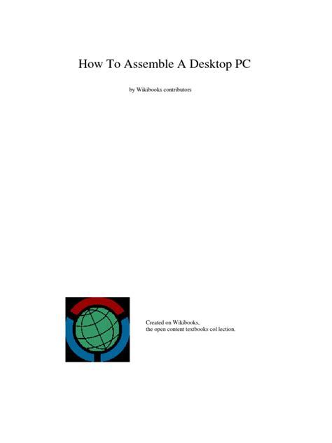 How To Assemble A Desktop Pc Pdf Personal Computers Linux Distribution