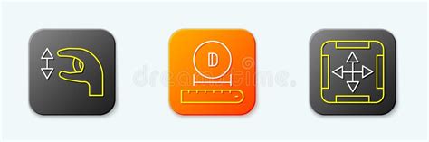 Set Line Approximate Measurements Diameter And Area Icon Vector Stock Vector Illustration Of