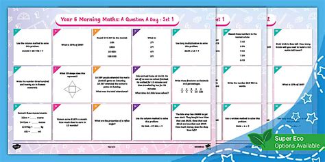 Year 5 Morning Maths Questions A Question A Day Twinkl