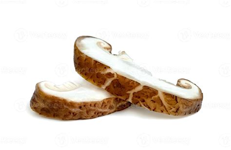 Shiitake Mushrooms Sliced Isolated On White Background 10123720 Stock