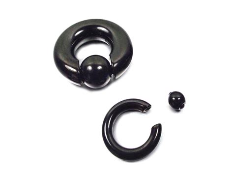 Black Pa Ring Prince Albert Piercing Jewelry Captive Bead Hoop 18g