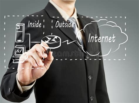 Business Man Draw Network Diagram Basic Concept Stock Photo Image Of Security Communication