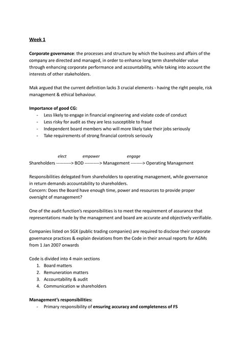 Audit And Assurance Notes Acct331 Audit And Assurance Smu Thinkswap
