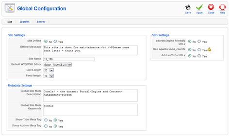 Help15nfig15 Joomla Documentation