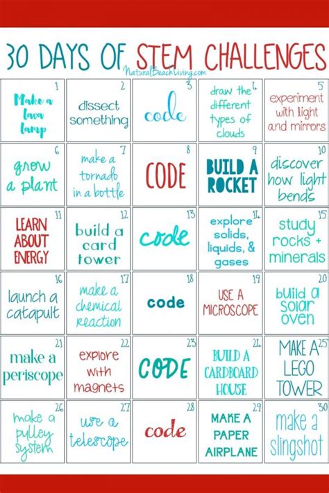 30 Days Of STEM Activities STEM Challenge Natural Beach Living