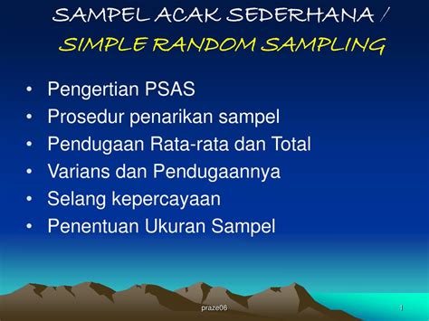 Ppt Sampel Acak Sederhana Simple Random Sampling Powerpoint