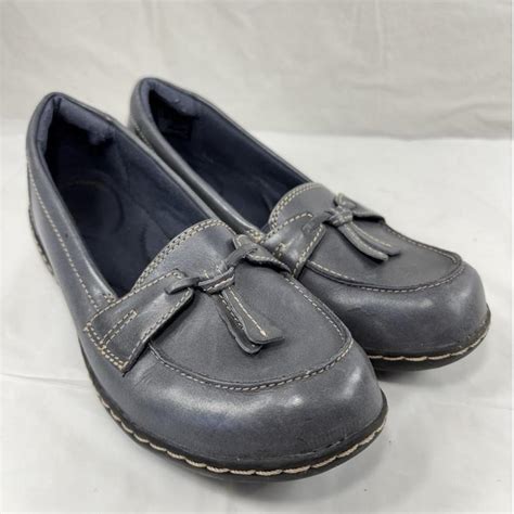 Clarks Ashland Bubble 26067332 Navy Leather Slip On Depop