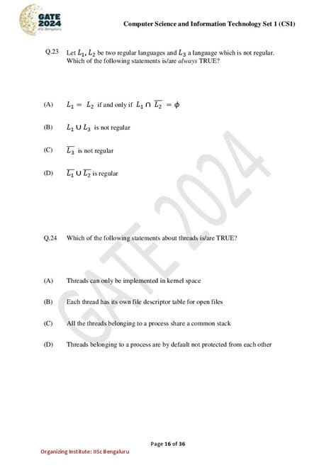 GATE Question Paper With Answers PDF Download Now AglaSem Admission